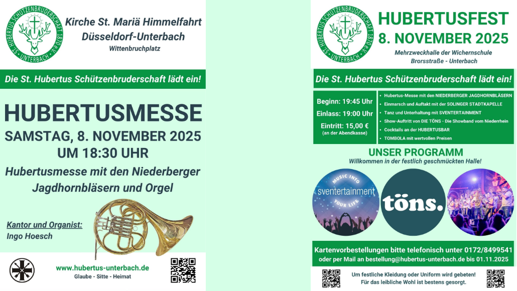 Unterbacher Schützen feiern Hubertusfest | erkrath.jetzt | Nachrichten aus Erkrath & Umgebung